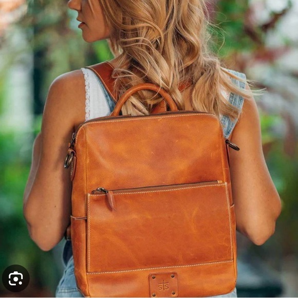 STS Ranchwear | Bags | Sts Ranchwear Tan Leather Backpack Minimalist ...
